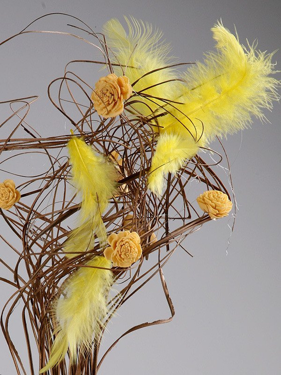Yellow ting ting ca. 40-50cm | decorations on stick feathers | birds ...